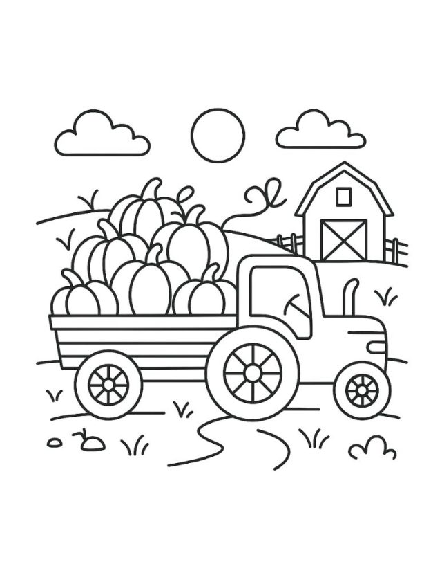 Pumpkin Coloring Pages (Free PDF Printables- Cute and Realistic)